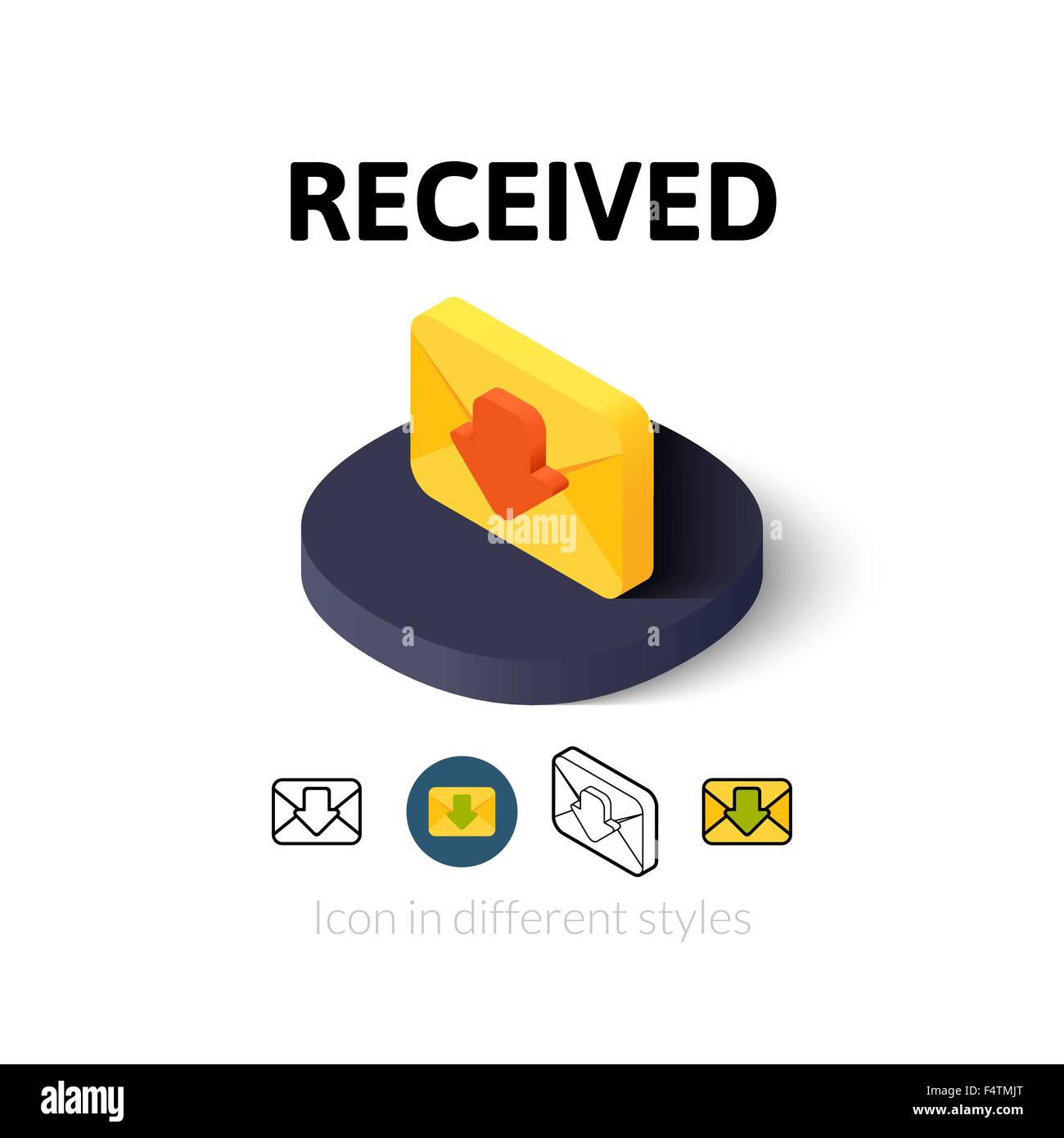 Recived icon in different style Stock Vector Image & Art - Alamy