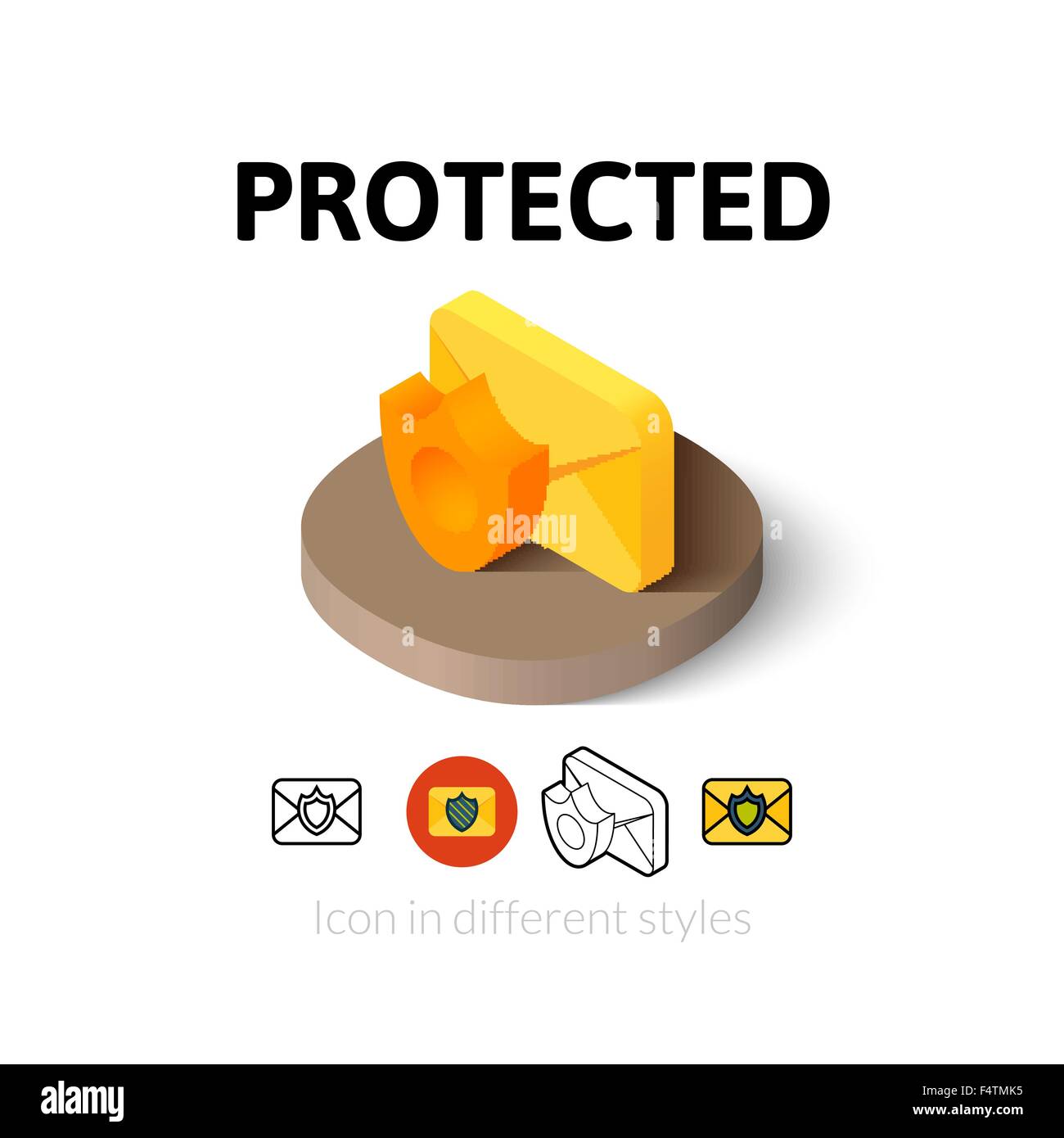 Protected icon in different style Stock Vector Image & Art - Alamy