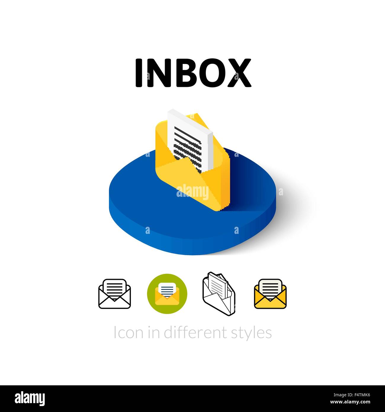 Inbox icon in different style Stock Vector Image & Art - Alamy