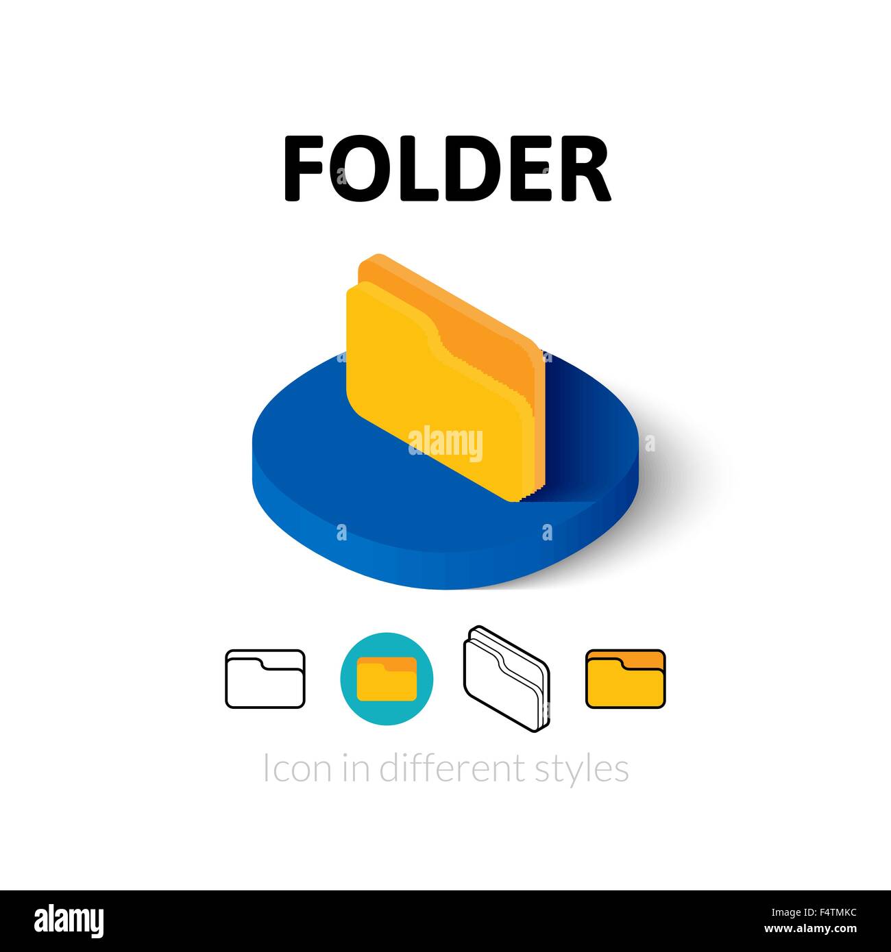 Folder icon in different style Stock Vector Image & Art - Alamy