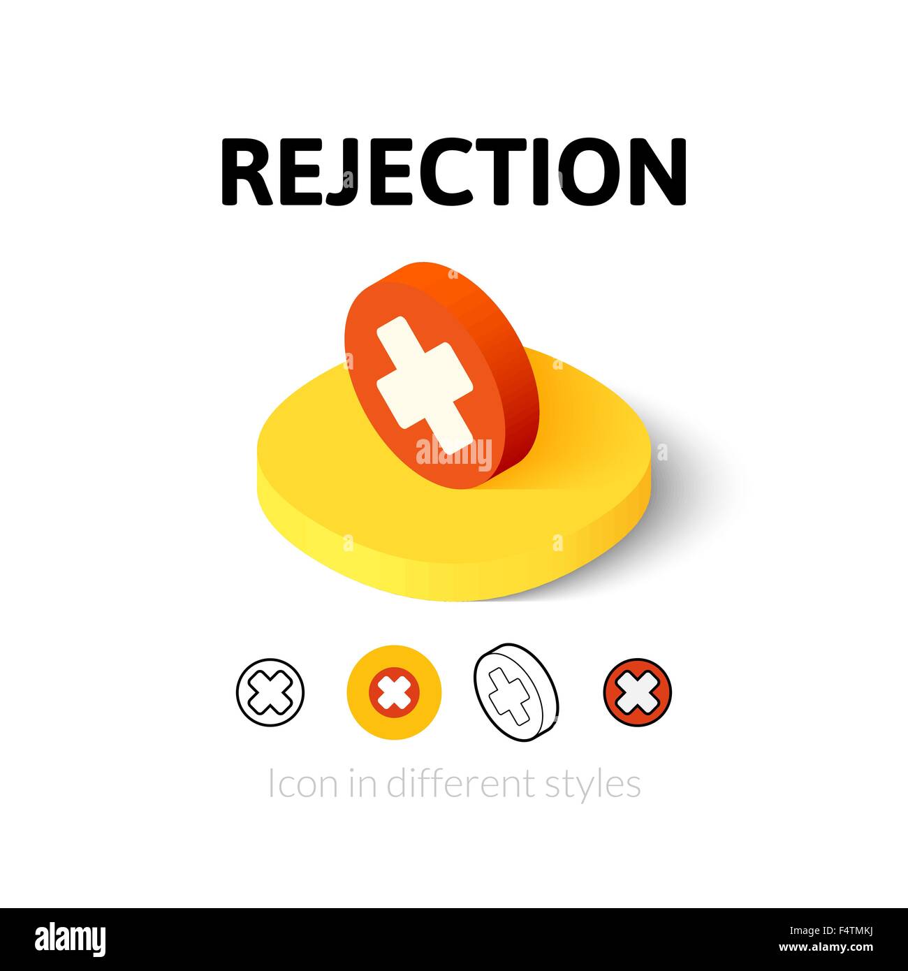 Rejection icon in different style Stock Vector Image & Art - Alamy