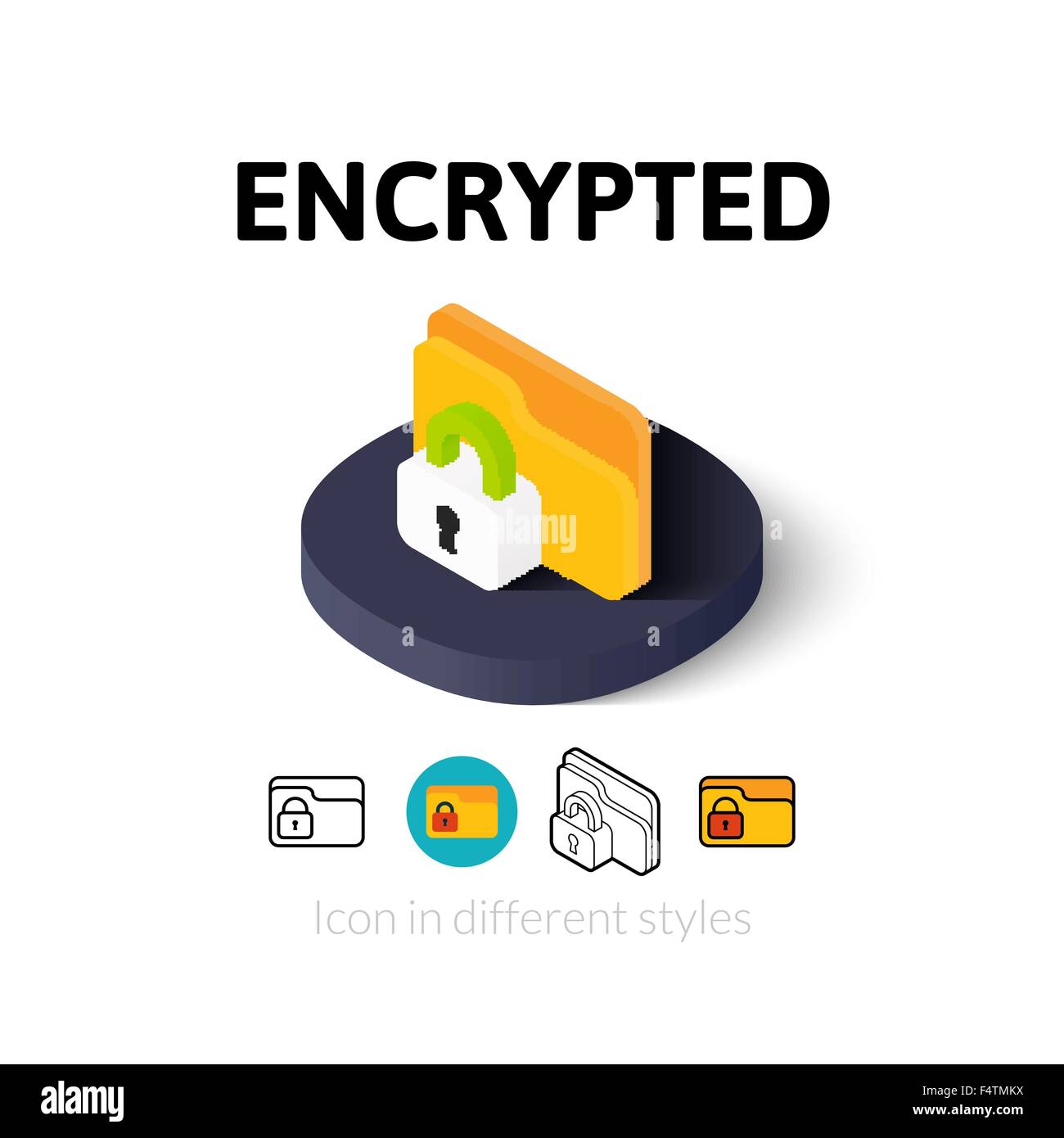 Encrypted icon in different style Stock Vector Image & Art - Alamy