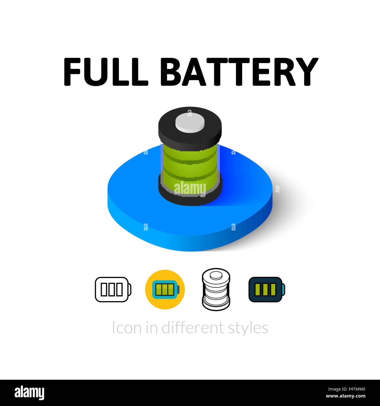 Full battery icon in different style Stock Vector Image & Art - Alamy