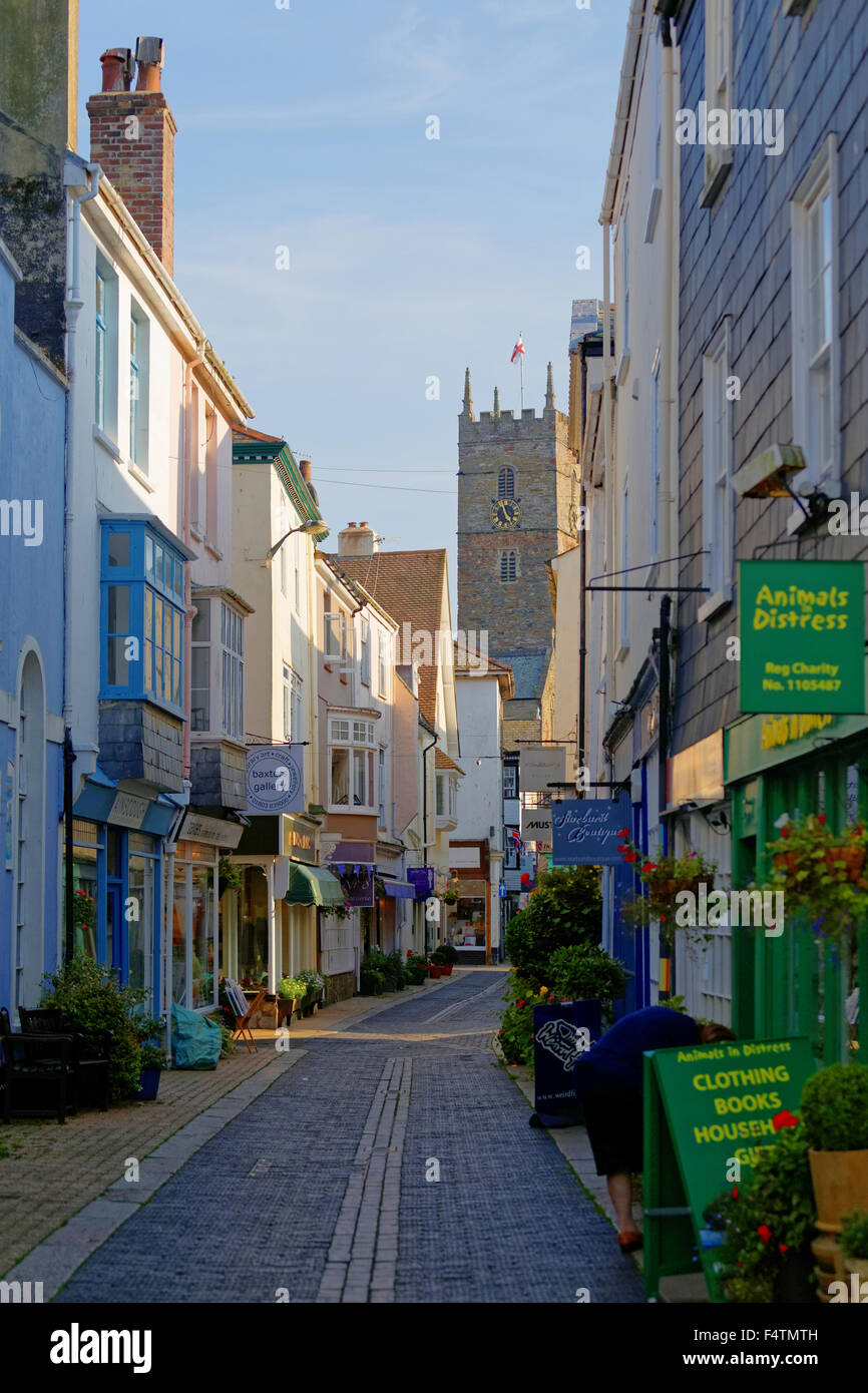 Foss Street in the Town Centre of Dartmouth Devon Stock Photo - Alamy