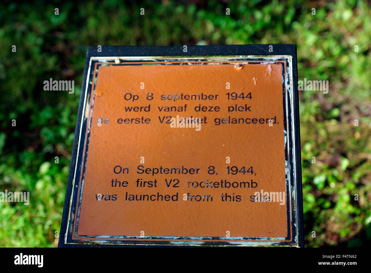 V2, ROCKET BOMB PLAQUE WASSENAAR Stock Photo - Alamy