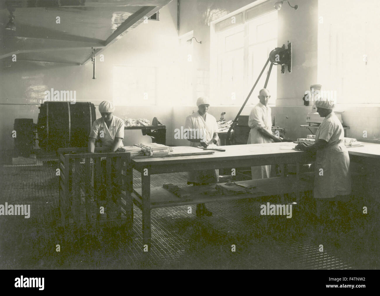 Processing room of the butter with churn mixer Stock Photo - Alamy