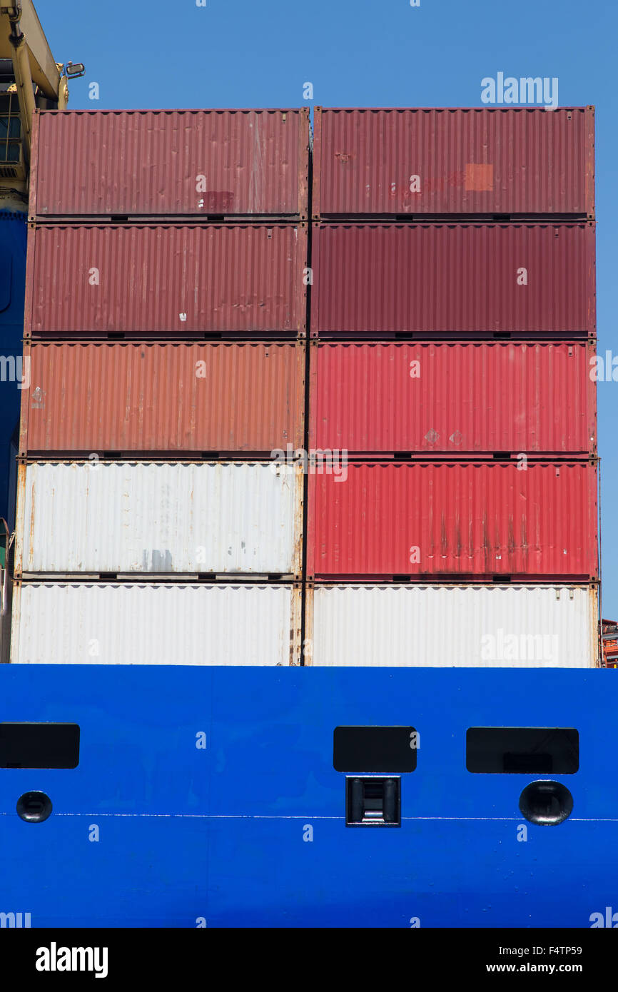 Container Ship is loading in a port Stock Photo - Alamy
