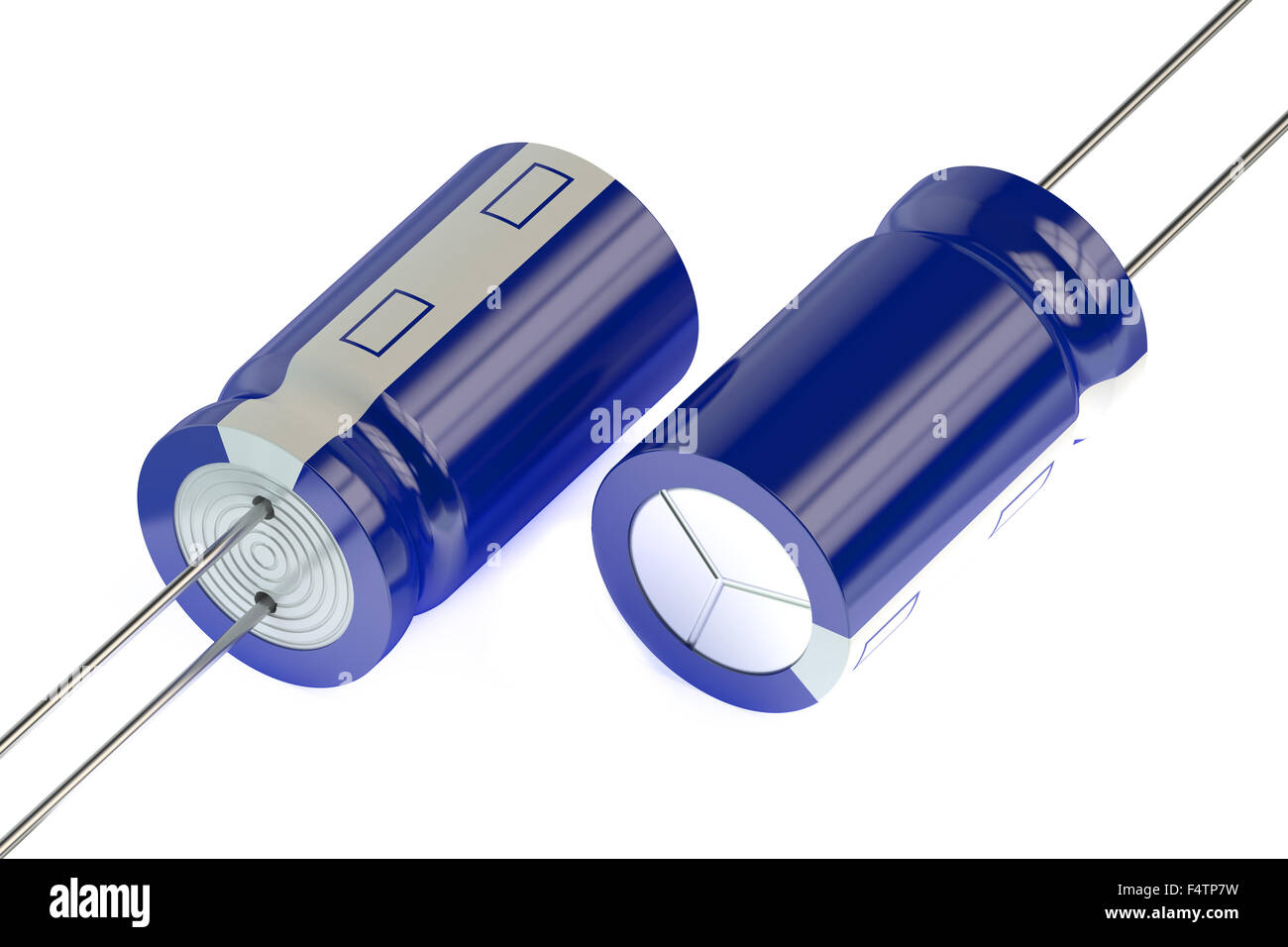 Capacitors isolated on white background Stock Photo - Alamy