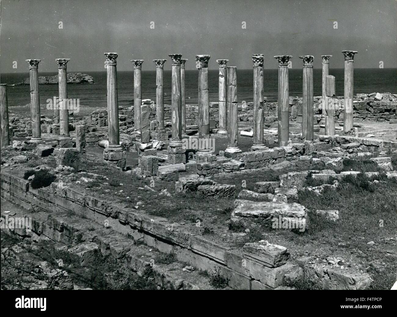 1963 - Ruins of Apollonia, North Africa.: These graceful pillars and ...