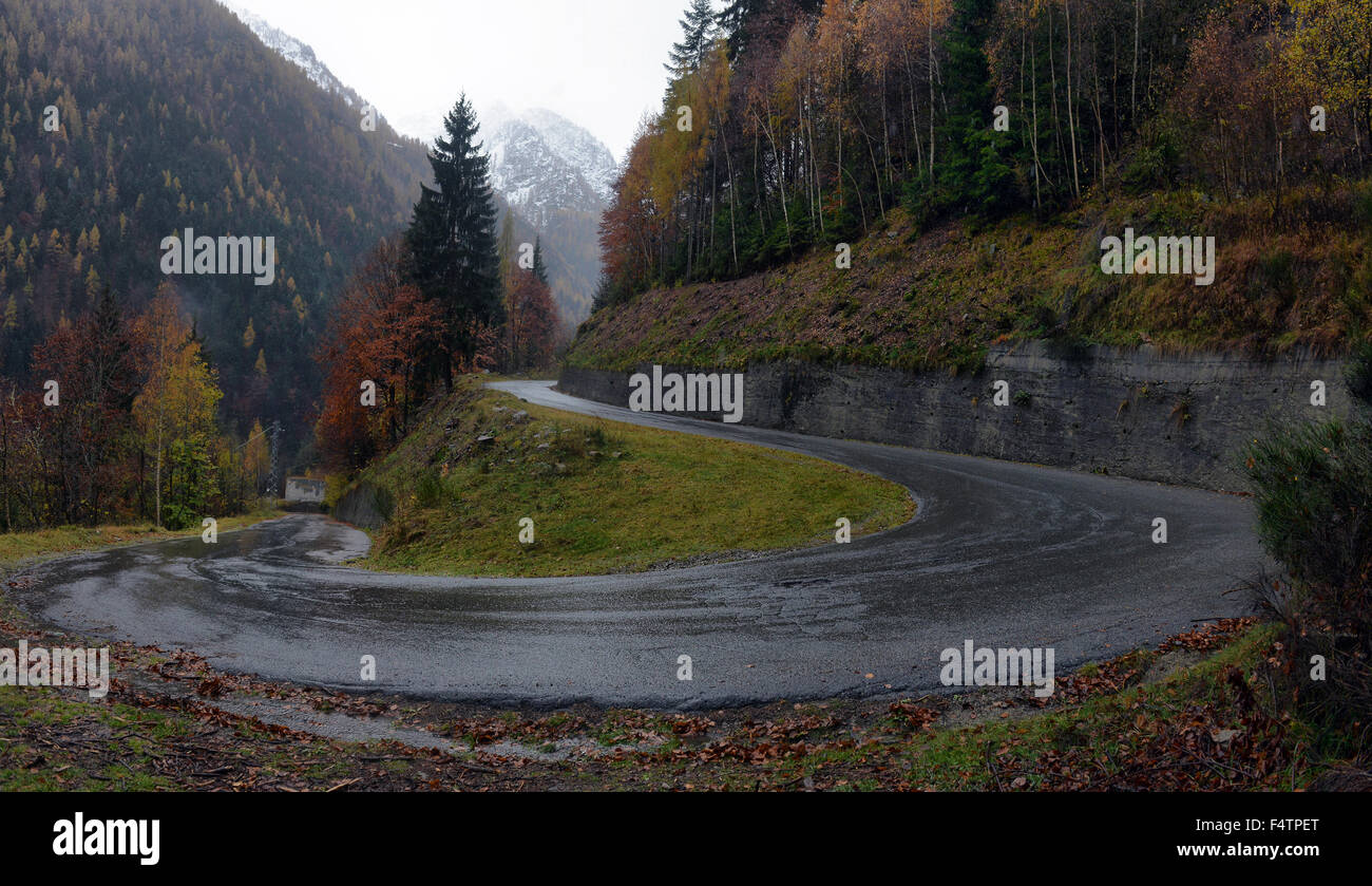 mountain road in the Alps in the fall Stock Photo - Alamy