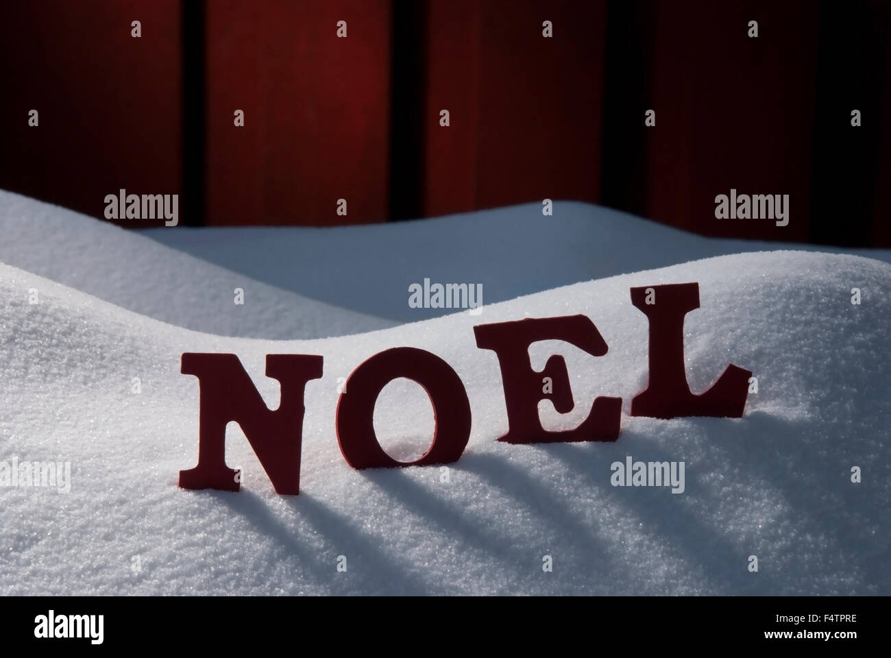 Card With Snow And Word Noel Mean Christmas Stock Photo - Alamy