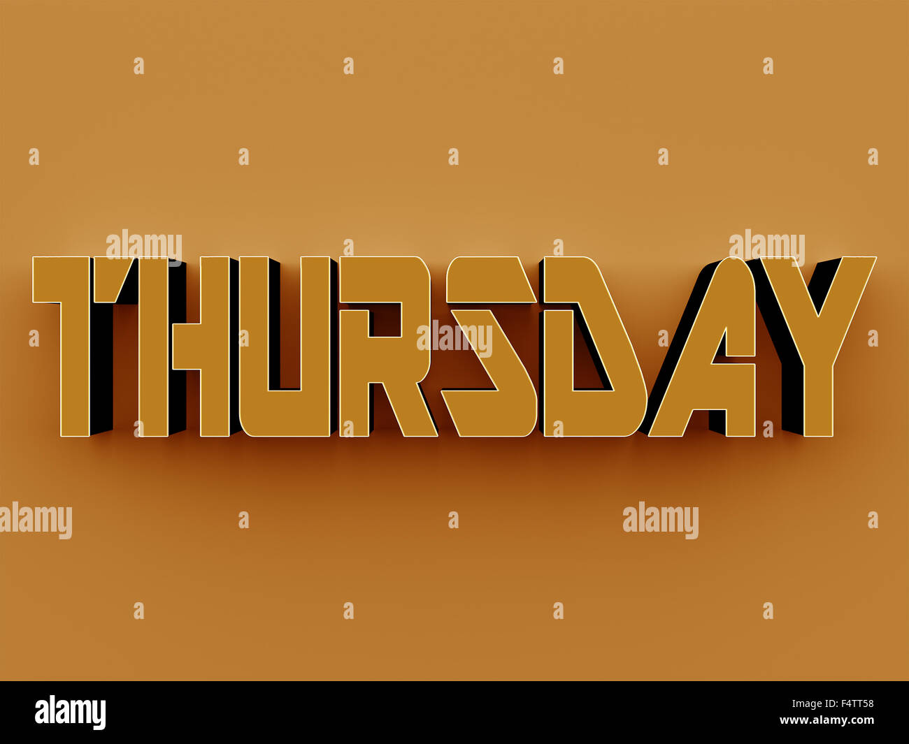 3D Text - Thursday on yellow background Stock Photo - Alamy