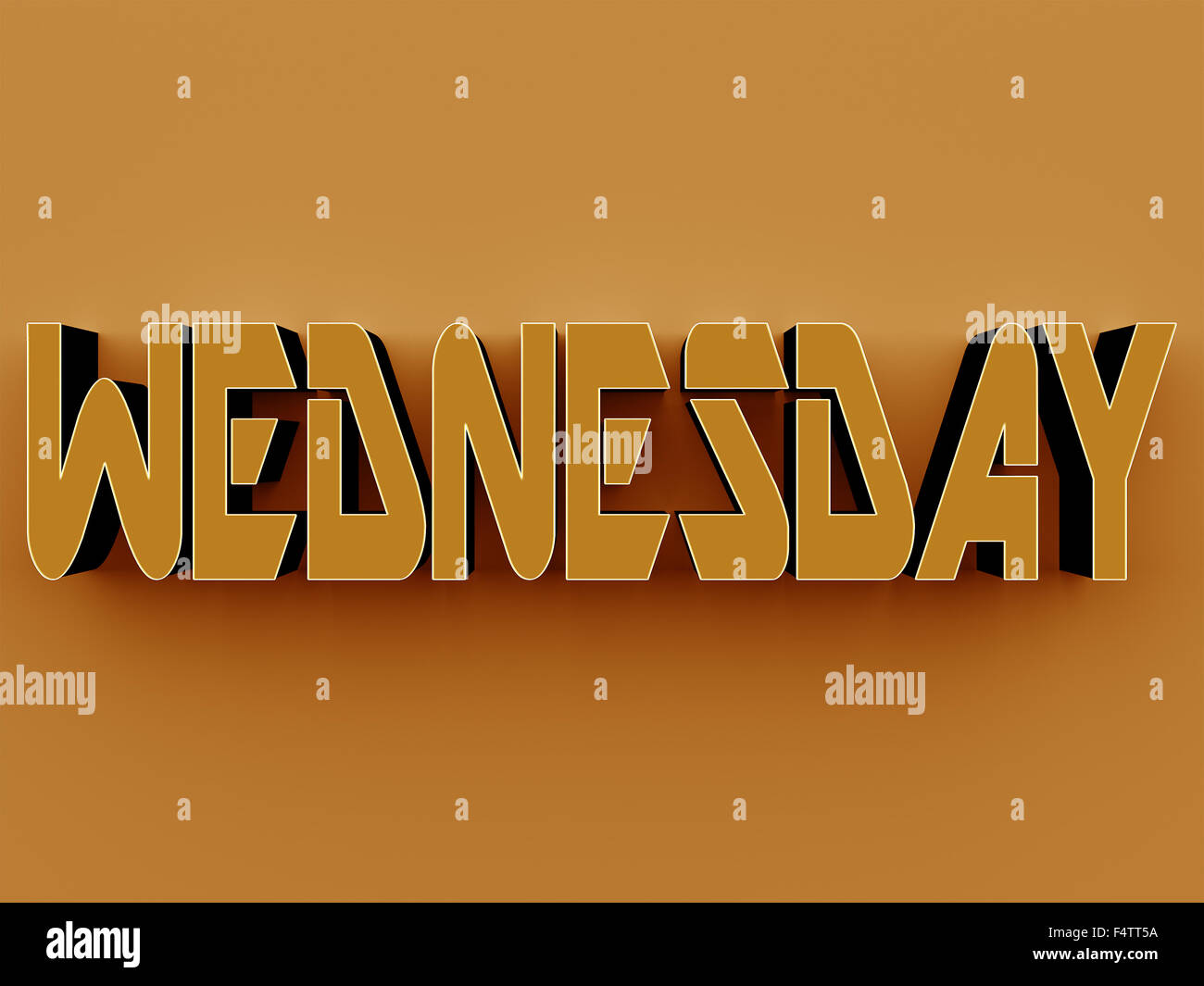 3D Text - Wednesday on yellow background Stock Photo - Alamy