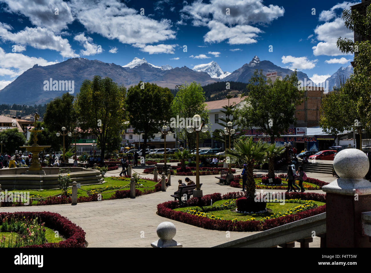 Huaraz, Ancash, Peru. Main Square Stock Photo - Alamy