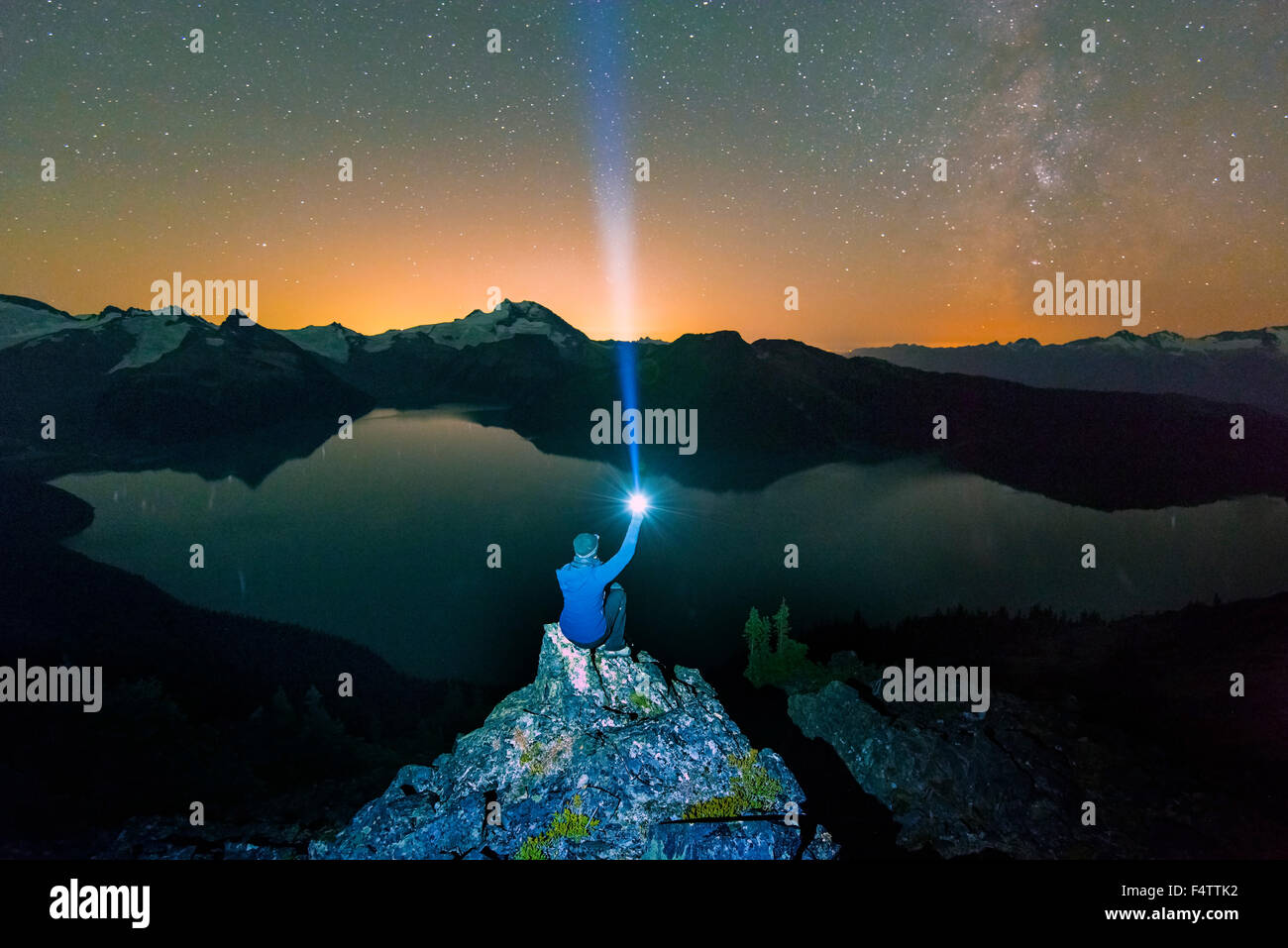 Night milky way flashlight hi-res stock photography and images - Alamy