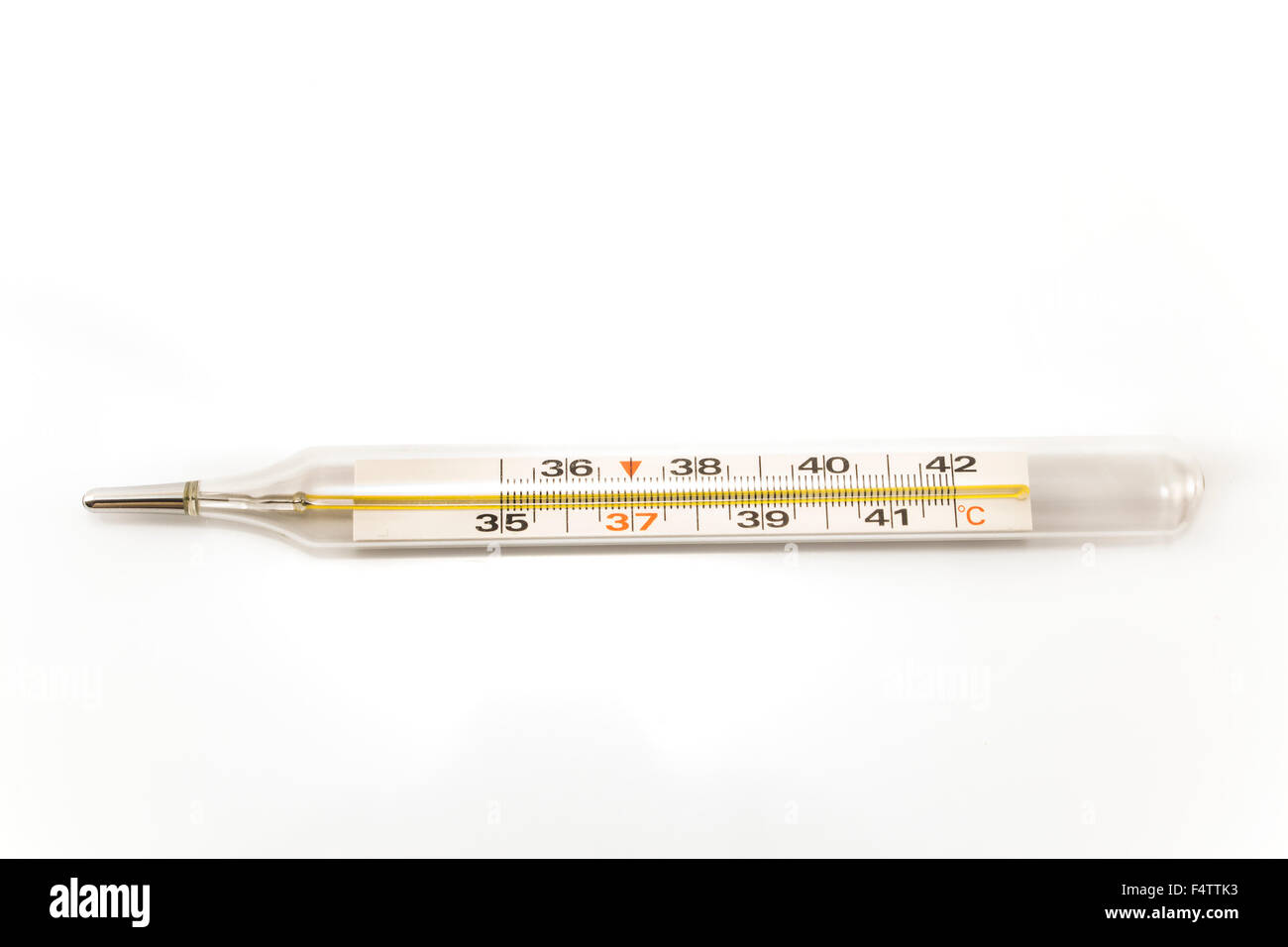 Mercury thermometer isolated on white Stock Photo - Alamy