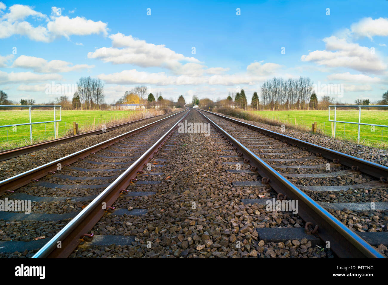 Train line and Sign Stock Photo - Alamy