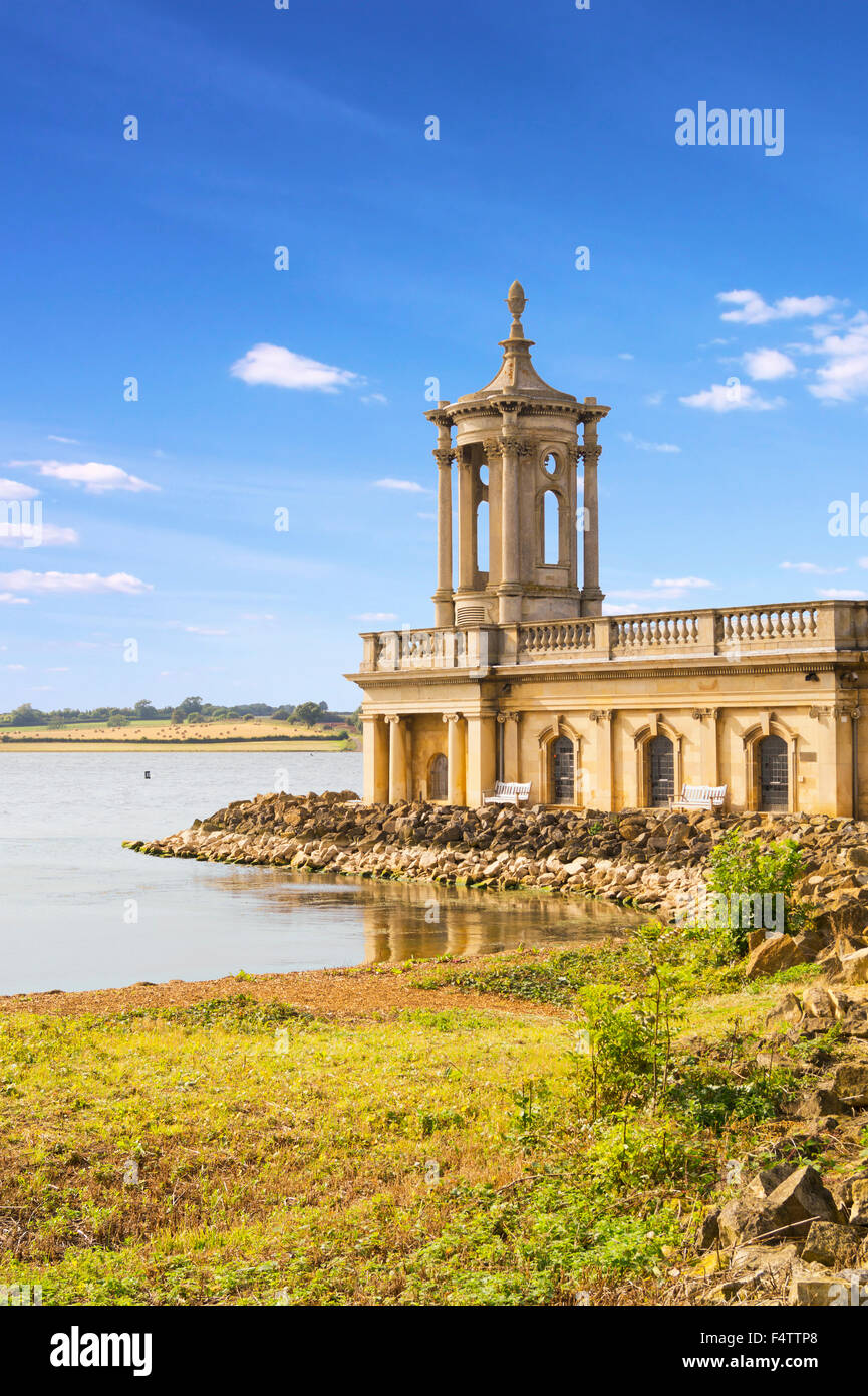 Rutland Water Reservoir and Church Stock Photo - Alamy