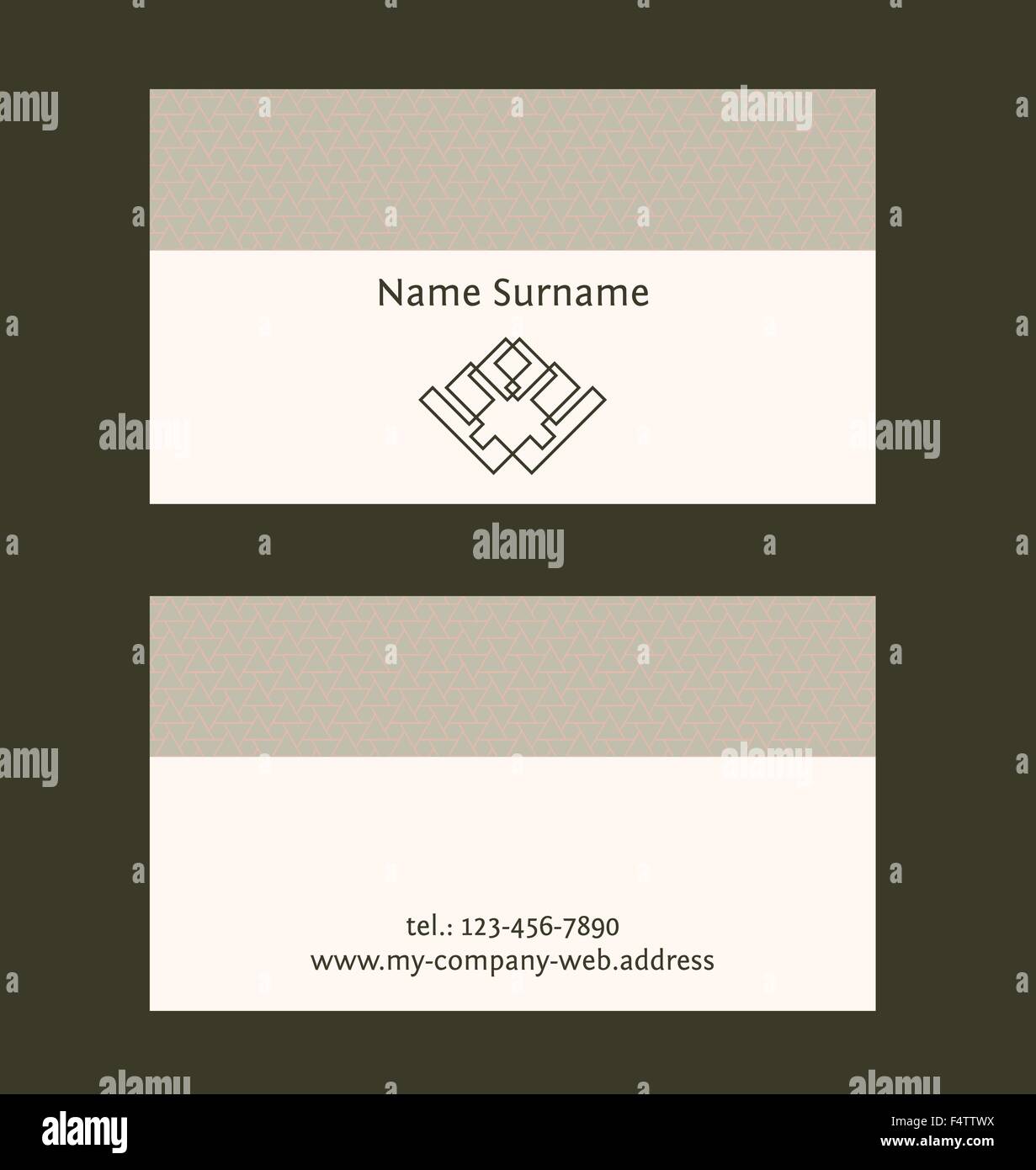 Business card layout. Linear geometric logo and pattern. Editable ...