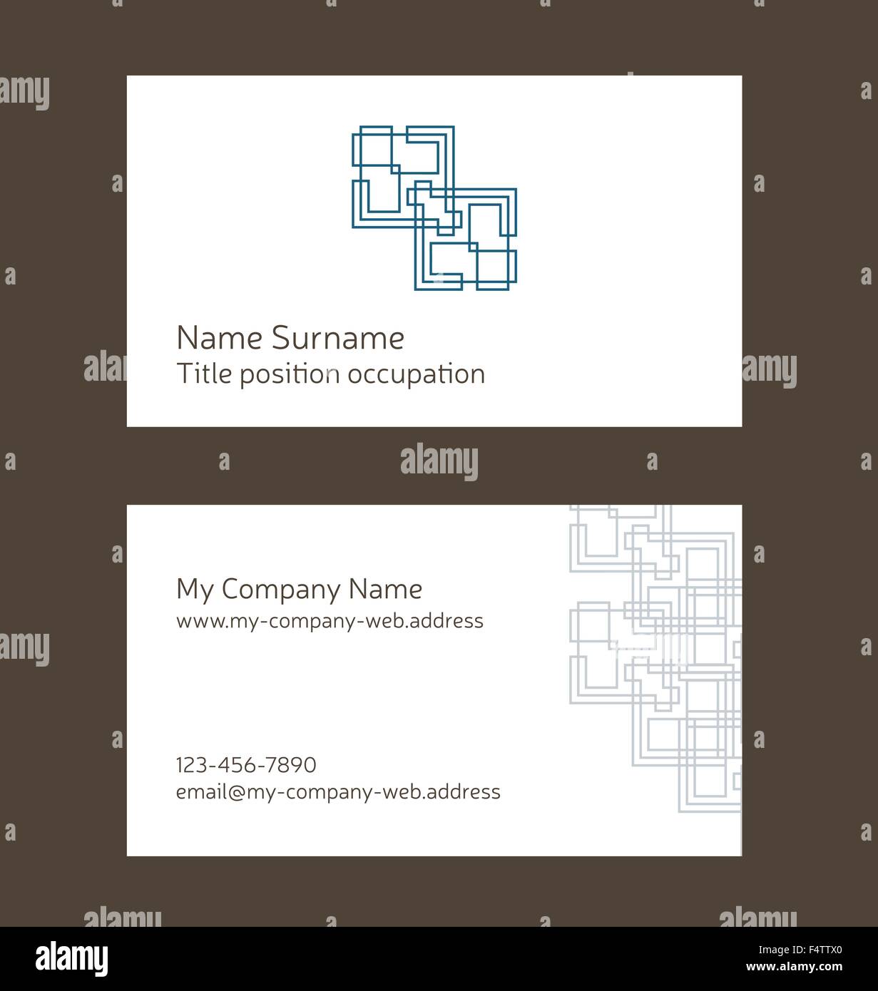 Business card layout. Linear geometric logo and pattern. Editable ...