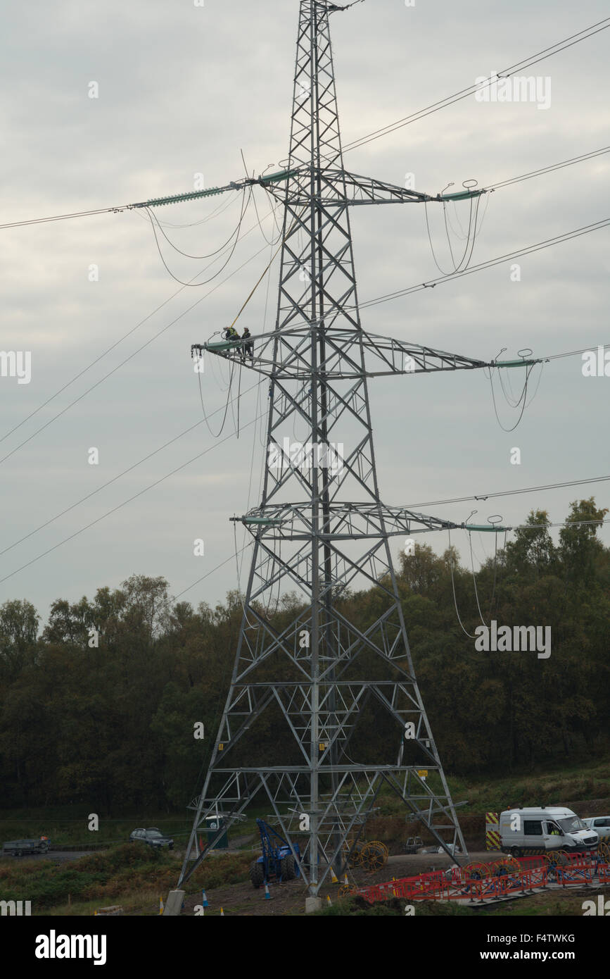 Beauly to Denny power line construction project,showing connection of ...