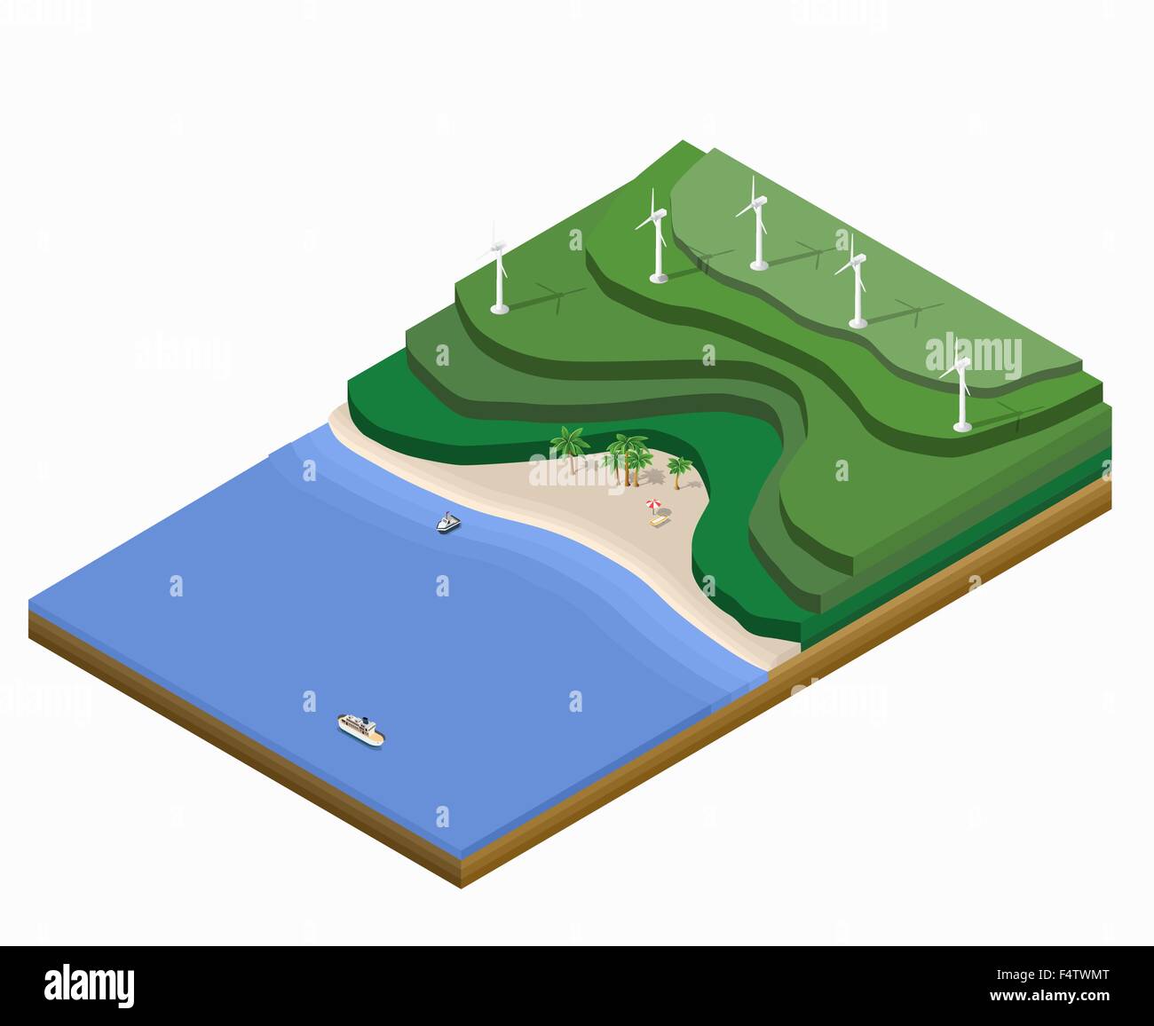 Vector isometric town beach hi-res stock photography and images - Alamy