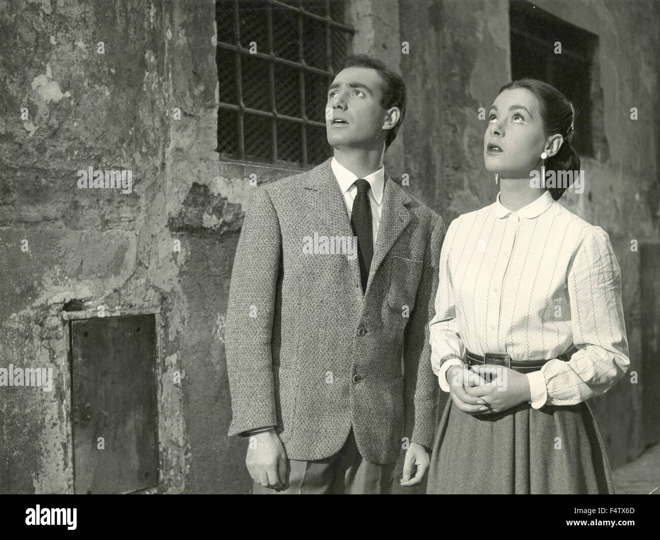 Pair of Italian actors in a scene from a movie Stock Photo - Alamy