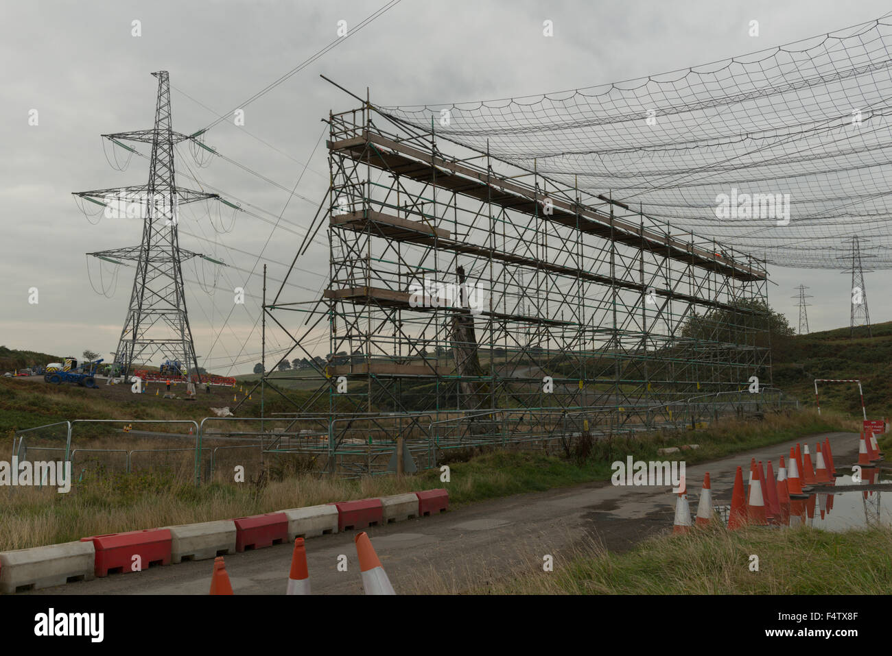 Beauly to Denny power line construction project showing power line ...