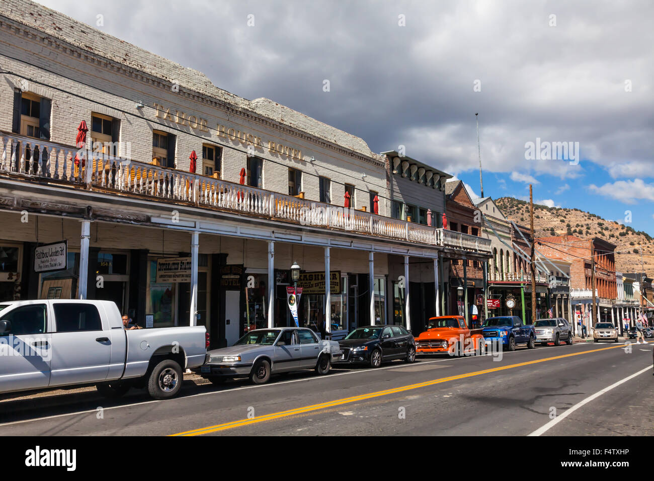 View of the main street in Virginia City, Nevada, centre of the Silver ...