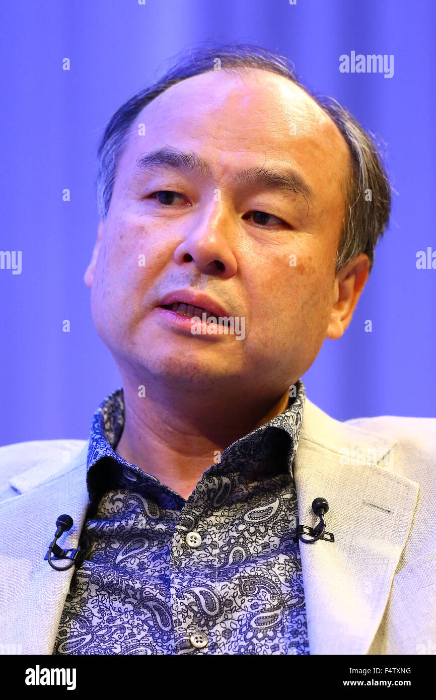 Tokyo, Japan. 22nd October, 2015. SoftBank CEO Masayoshi Son attends ...