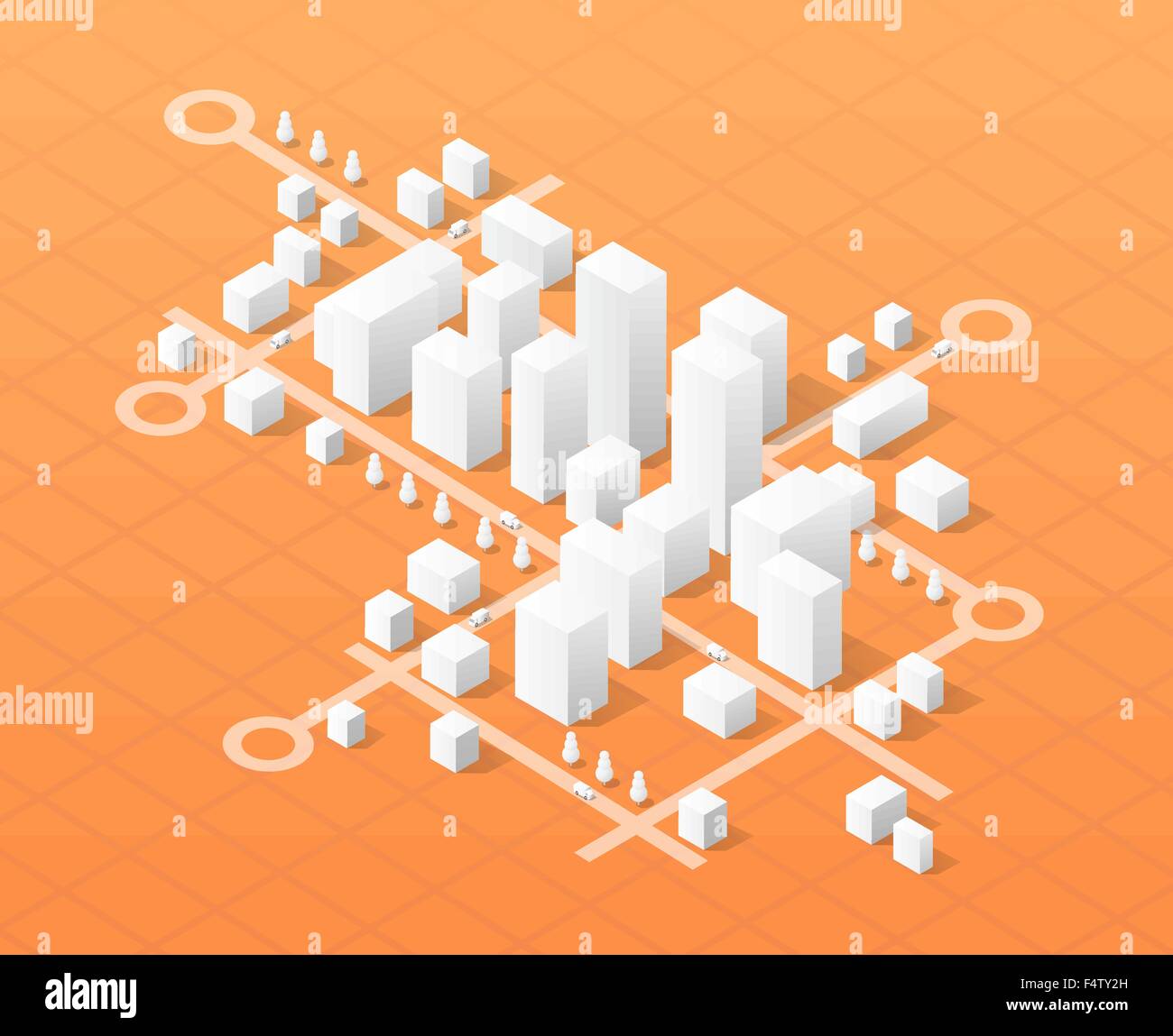 City isometric map, consisting of city skyscrapers block pointer and ...