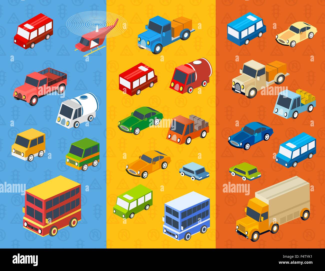 The isometric flat cars isothermal set of vehicles for creativity and ...
