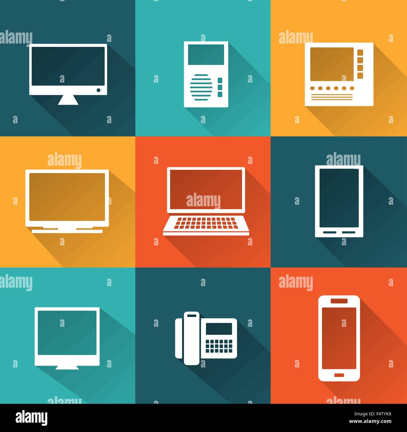 Icons of computers and informatics as a business presentation Stock ...