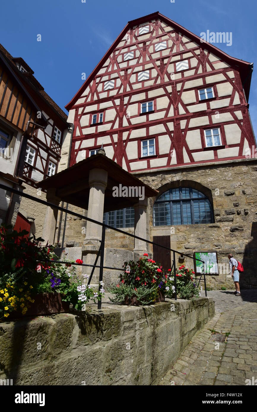 A historic building in the medieval German town of Rothenburg ob der ...
