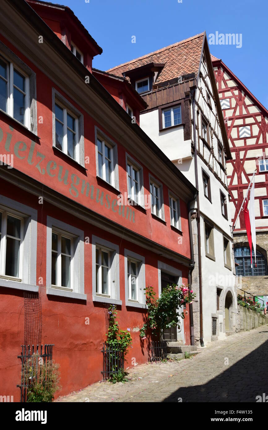 A historic building in the medieval German town of Rothenburg ob der ...