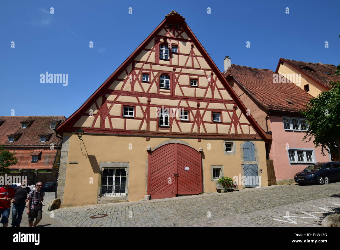 A historic building in the medieval German town of Rothenburg ob der ...