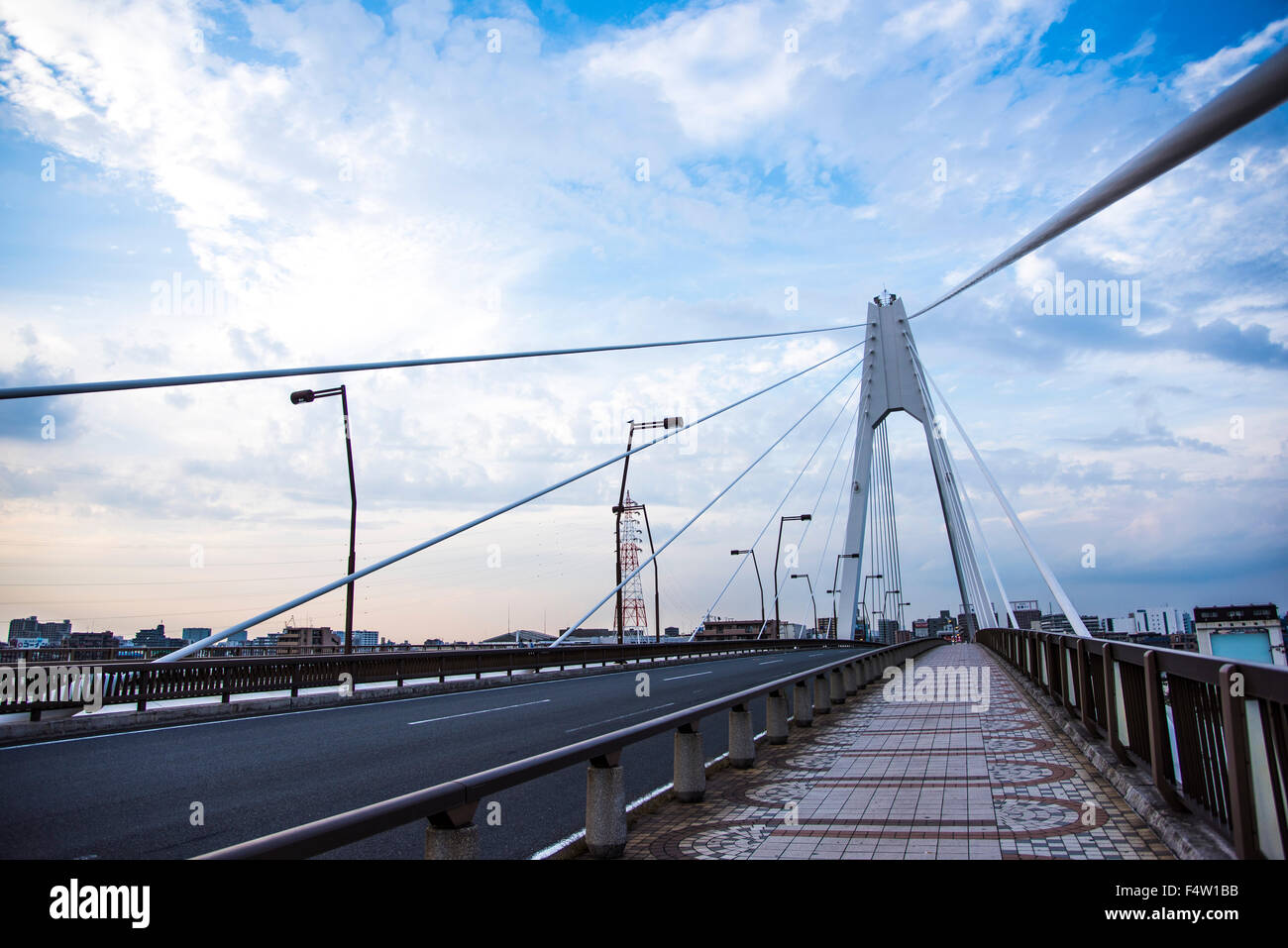 Daishihashi bridge, over Tamagawa river,ties Ota-Ku,Tokyo and Kawasaki ...