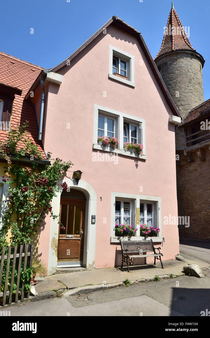 A historic building in the medieval German town of Rothenburg ob der ...