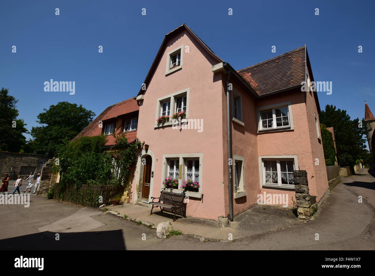 A historic building in the medieval German town of Rothenburg ob der ...