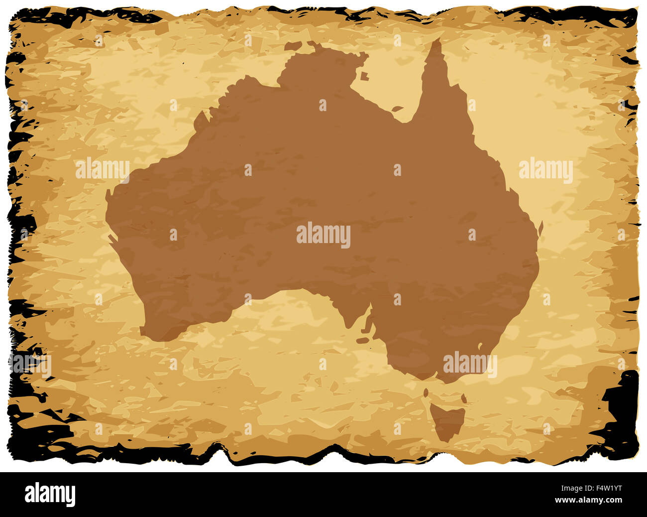 A parchment background with silhouette of Australia Stock Photo - Alamy