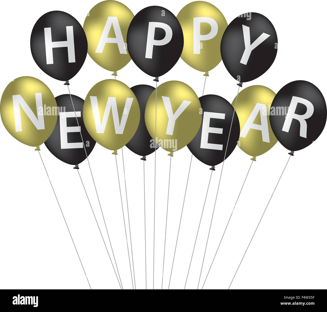 Happy New Year balloon card in vector format Stock Vector Image & Art ...