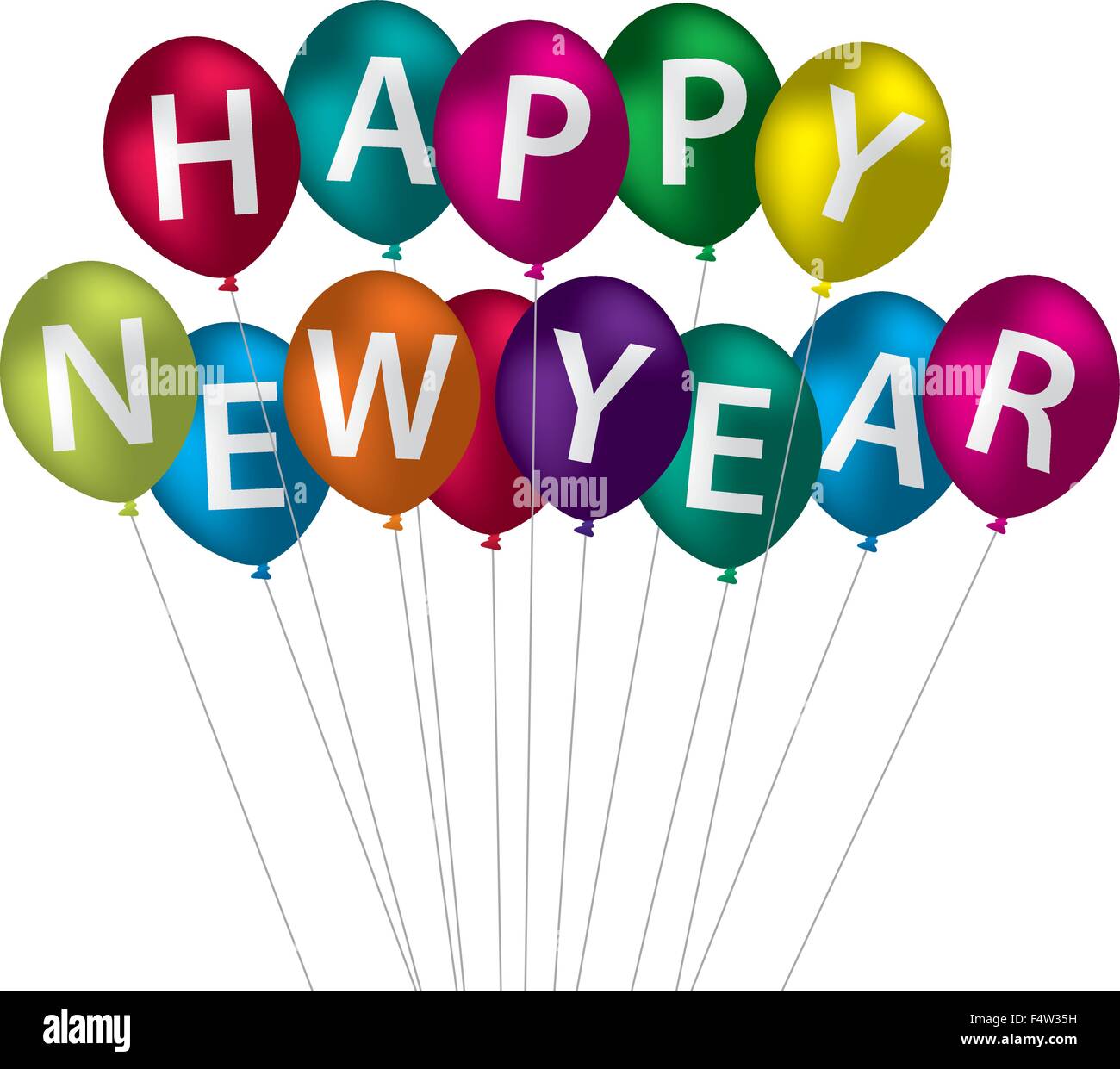 Happy New Year balloon card in vector format Stock Vector Image & Art ...