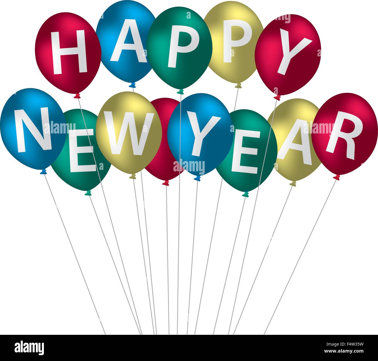 Happy New Year balloon card in vector format Stock Vector Image & Art ...
