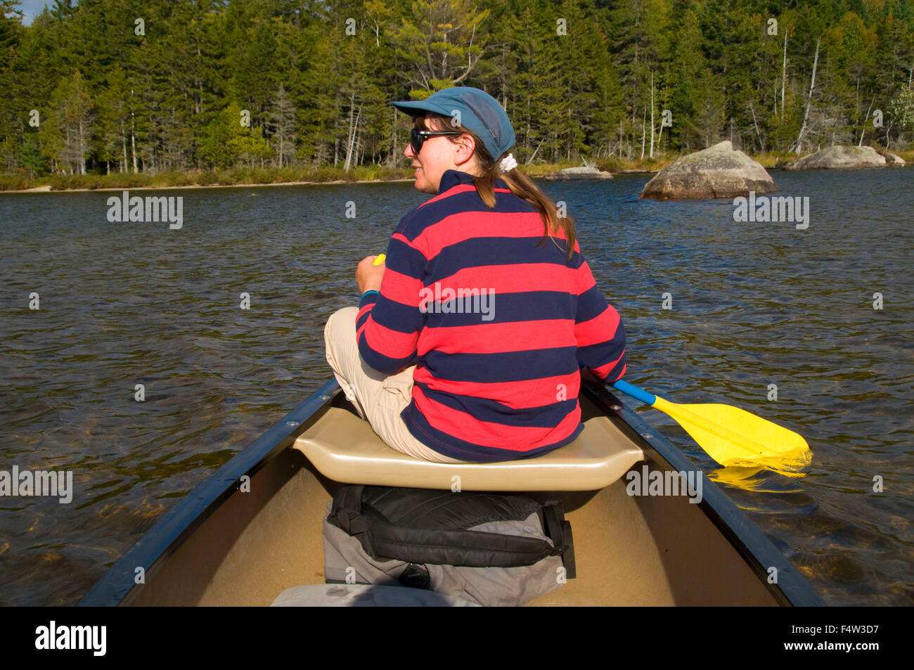 Canoeing Kidney Pond, Baxter State Park, Maine Stock Photo - Alamy