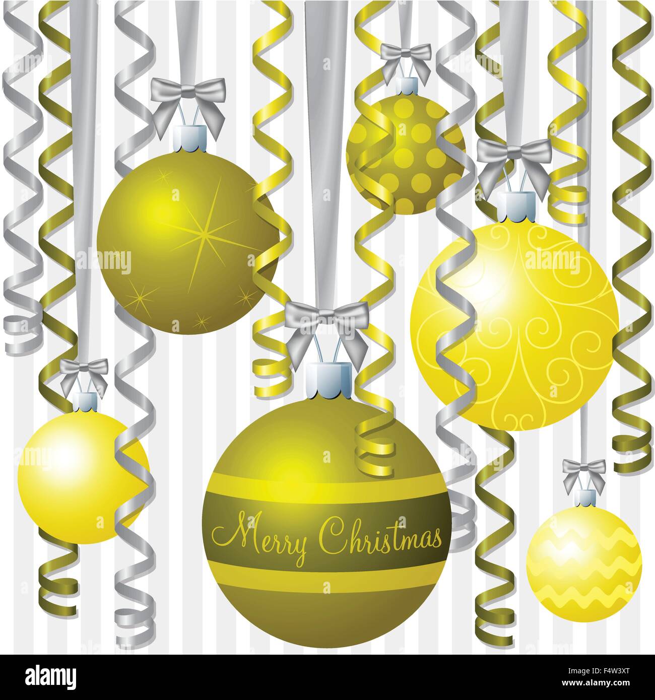 Ribbon and bauble inspired Christmas card in vector format Stock Vector ...