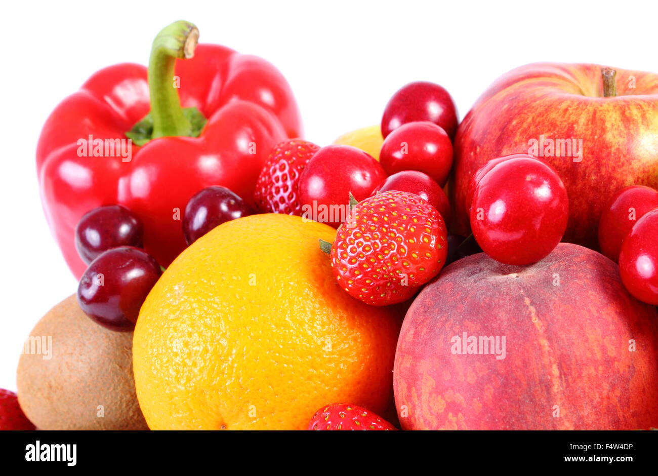 Fresh ripe fruits and vegetables, concept of healthy food, nutrition ...
