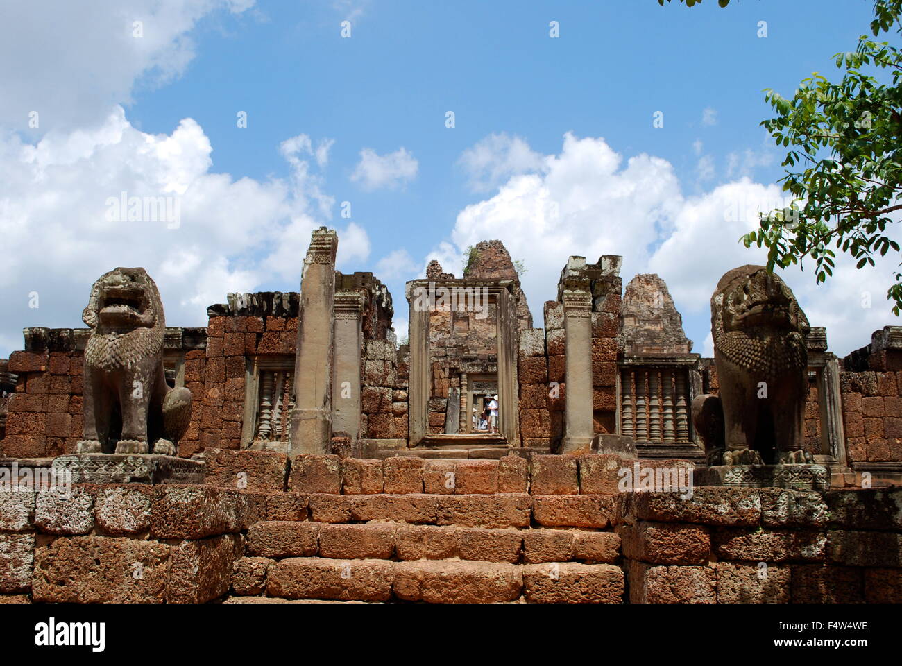 East Mebon large, three-story temple-mountain crowned by five towers ...