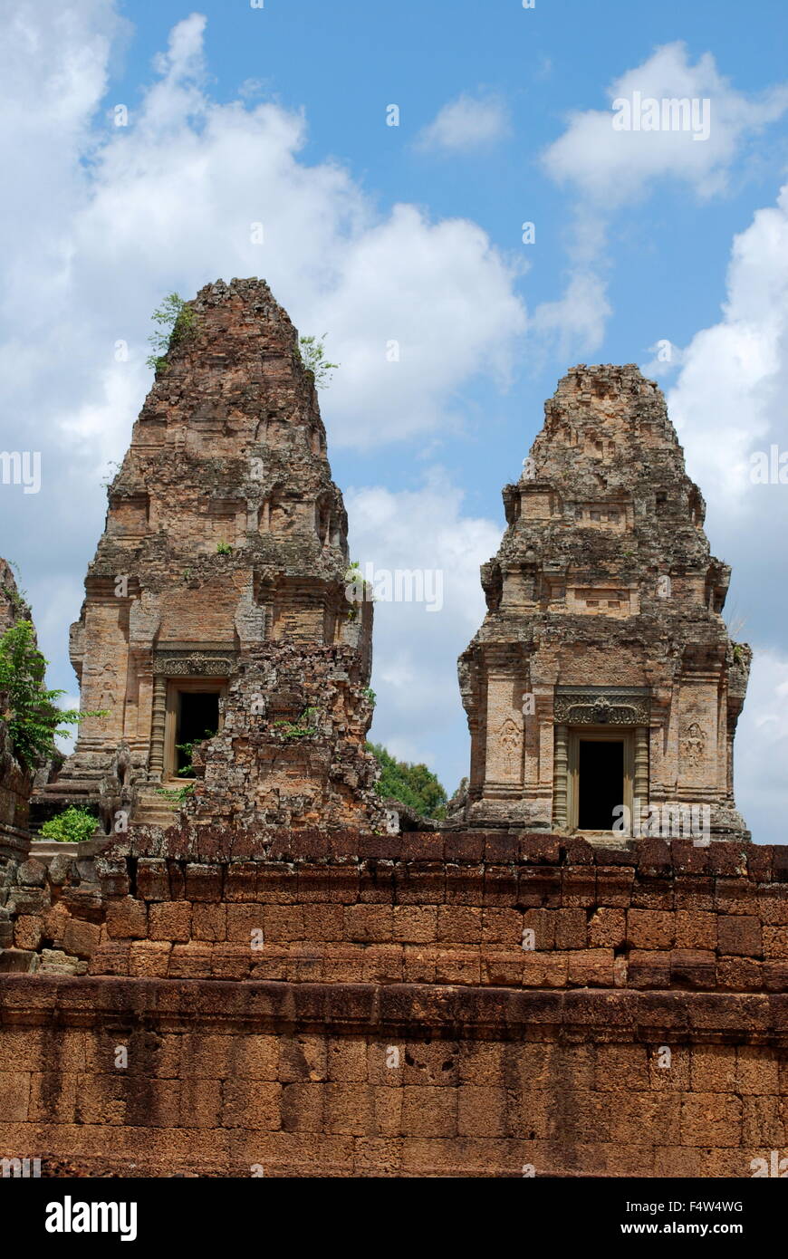 East Mebon large, three-story temple-mountain crowned by five towers ...