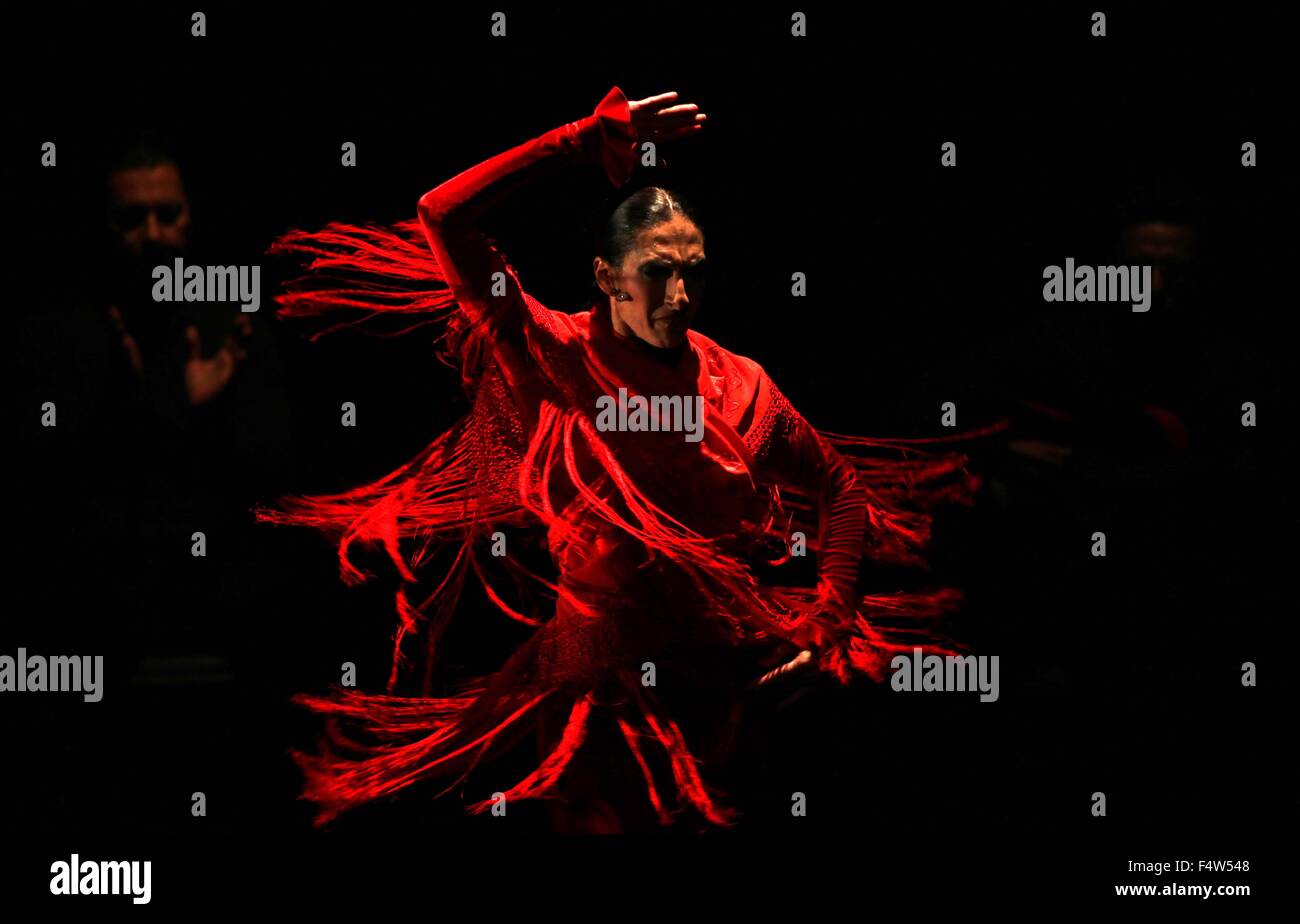 Amman. 22nd Oct, 2015. Spanish Flamingo Dancer Ursula Lopez performs at ...