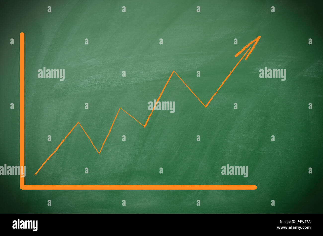 Texture of a blackboard with an upswing arrow, great business concept ...